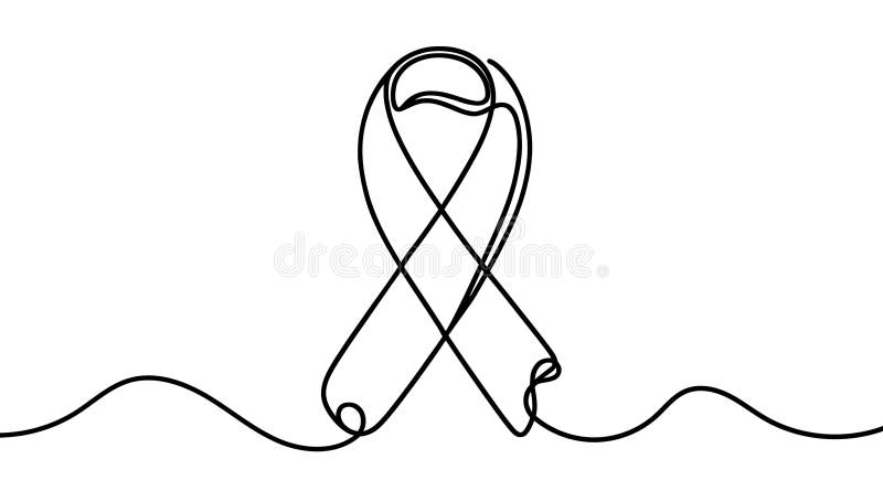 One Line Ribbon Cancer Stock Illustrations – 2,454 One Line Ribbon ...