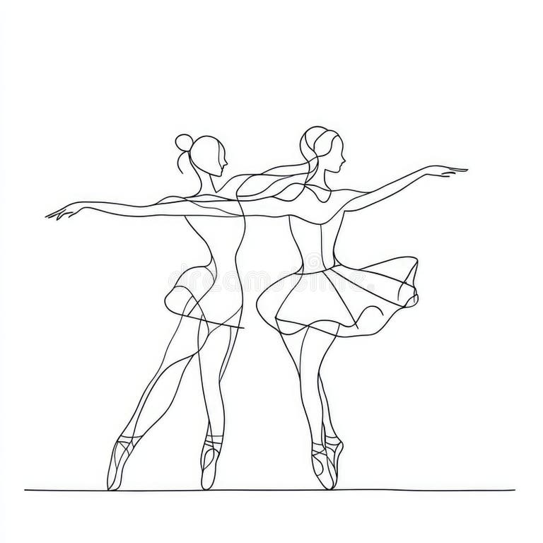 Single Continuous Line Drawing of Ballet Dancers Stock Photo - Image of ...