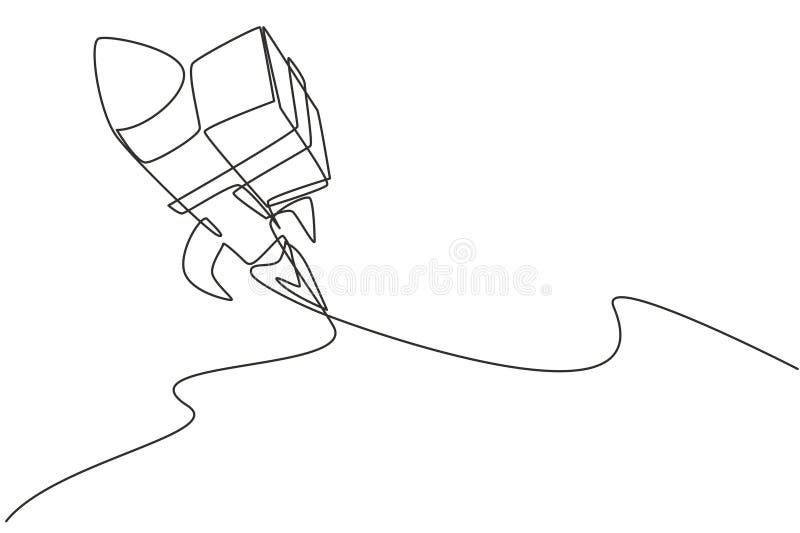 Single Line Drawing Rocket Stock Illustrations – 227 Single Line ...