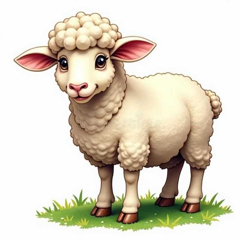 Single Continuous Line Drawing, Curly Wool Sheep, Large Floppy Ears ...