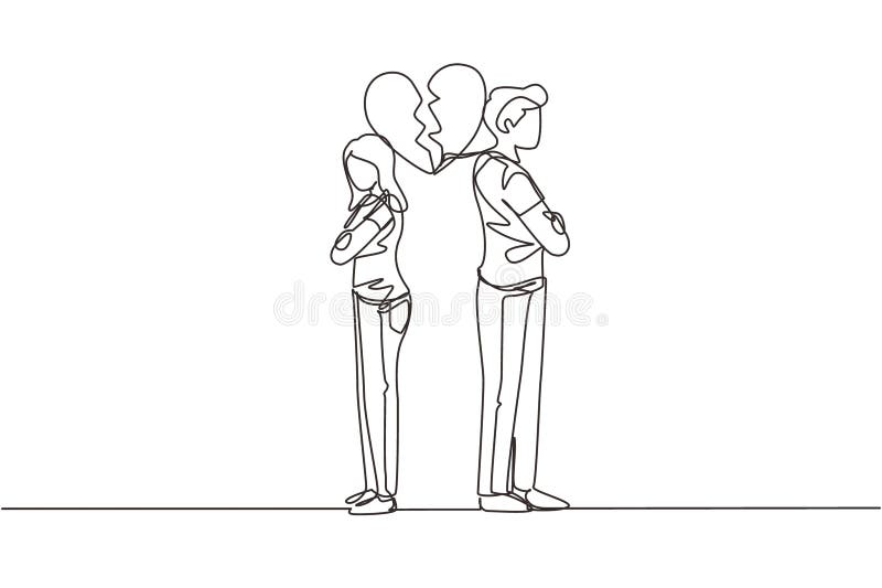 Divorce One Line Drawing Stock Illustrations – 111 Divorce One Line ...