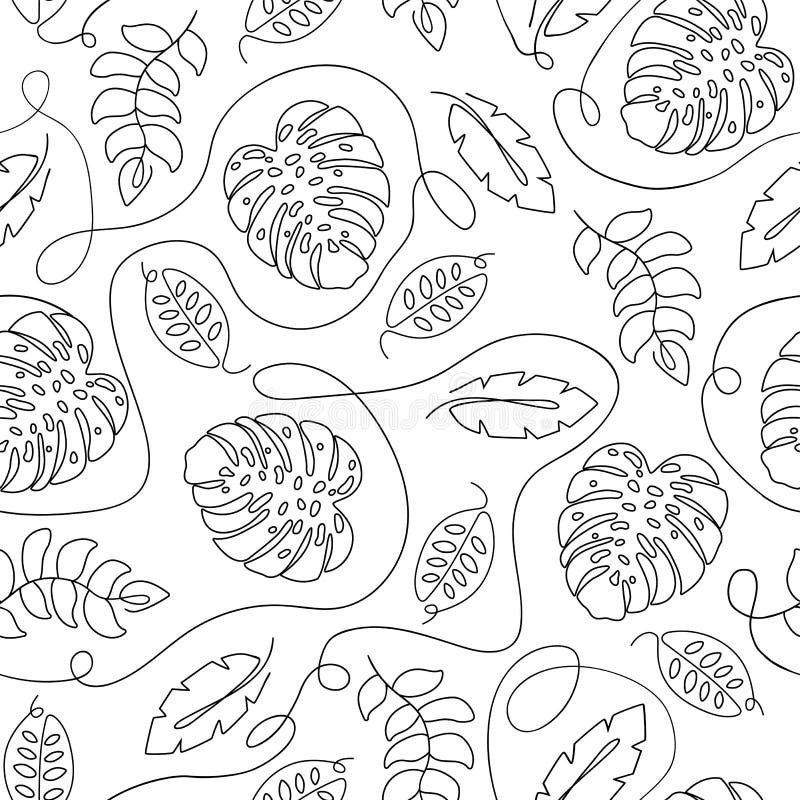 One Line Drawing Jungle Leaves Stock Illustrations – 665 One Line ...
