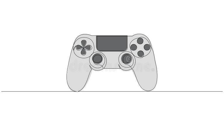 Single Continuous Line Drawing of Game Controller. Gamepad One Line Art ...