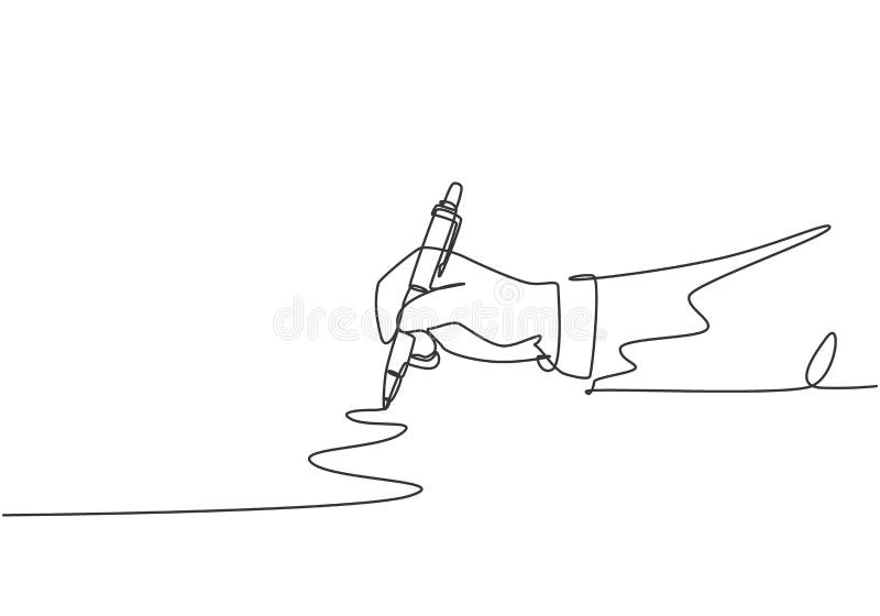 Single Continuous Line Drawing of Hand Gesture Drawn Straight Zig Zag ...