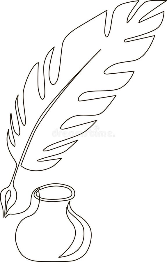 Painter in Continuous Line Art Drawing Style. Girl Painting on Canvas ...