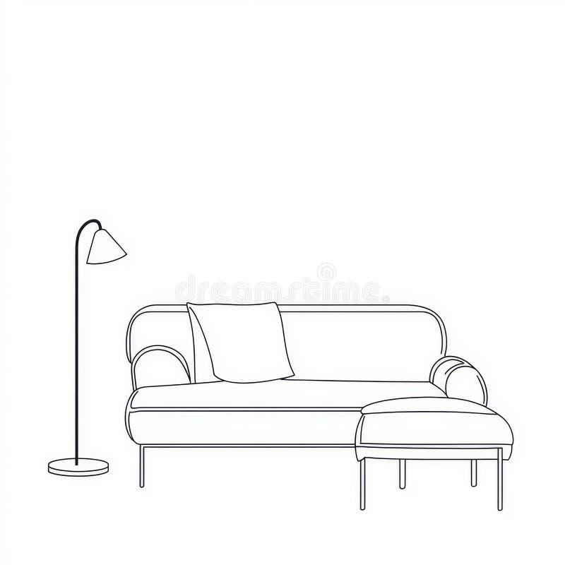 Single Drawn Line Sofa Stock Illustrations – 546 Single Drawn Line Sofa ...