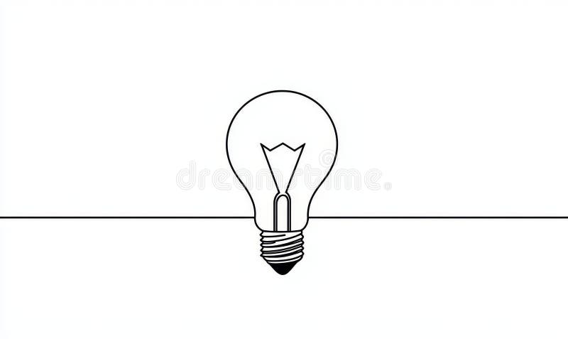 A Single Continuous Line Drawing of a Light Bulb. Creative Solution ...