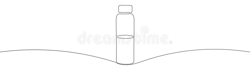 Single Continuous Line Drawing Plastic Bottle Stock Vector ...