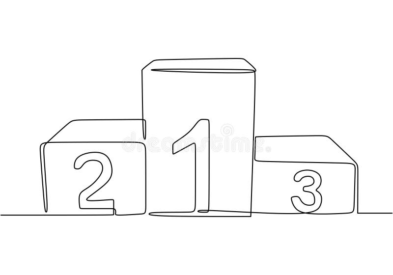 Single Continuous Line Drawing of Podium Stock Vector - Illustration of ...