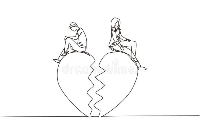 Divorce One Line Drawing Stock Illustrations – 111 Divorce One Line ...
