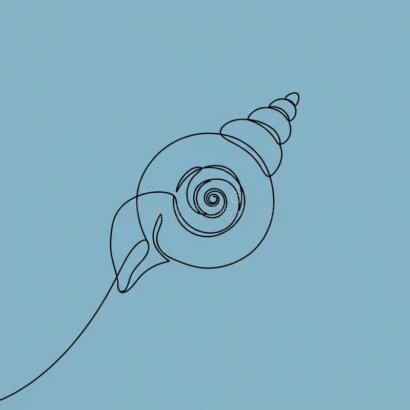 Shell Continuous Line Stock Illustrations – 777 Shell Continuous Line ...