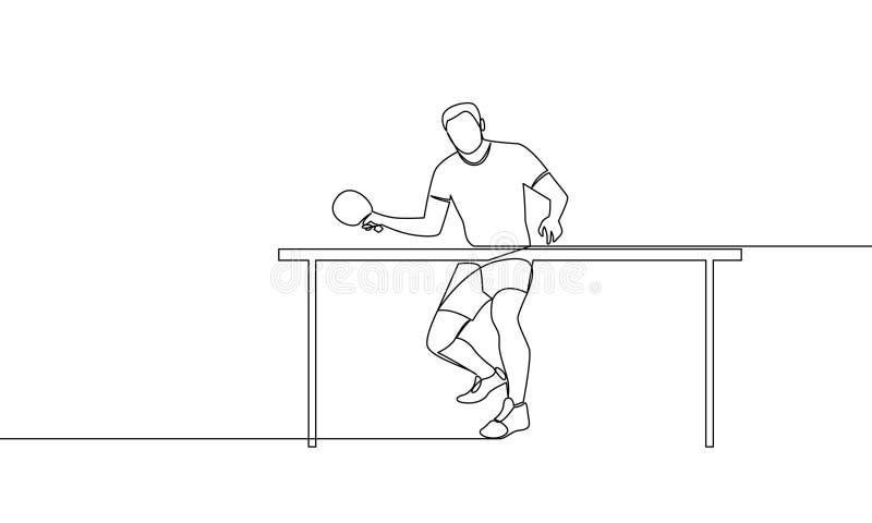 Single Continuous Line Drawing of Table Tennis. Ping Pong Stock ...