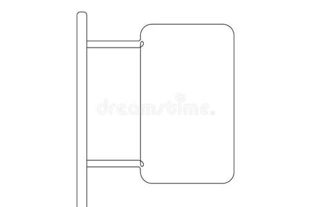 Single Continuous Line Drawing Template of Square Road Sign. One Line ...