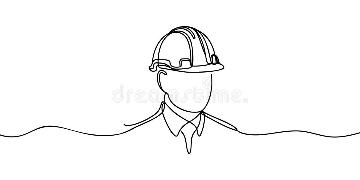 Builder Continuous Line Drawing Stock Illustrations – 644 Builder ...