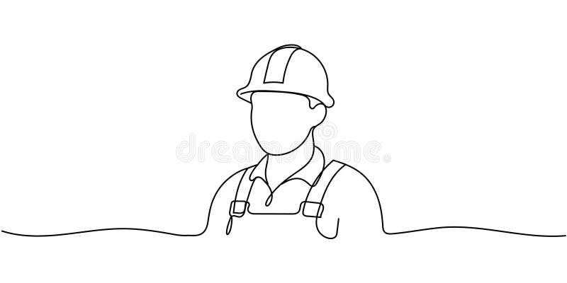 Building Worker Line Drawing Stock Illustrations – 3,552 Building ...