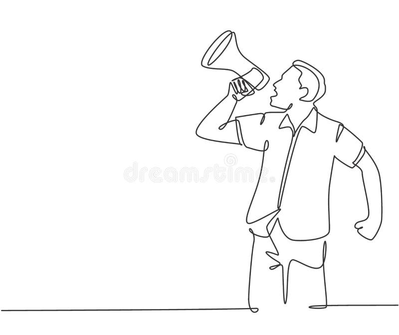 Person Speaking Using Megaphone Stock Illustrations – 172 Person ...