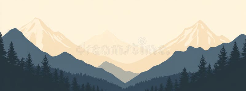 A Single Continuous Line Painting Showcasing a Mountain Ridge Landscape ...