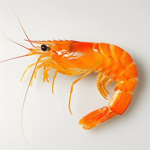 Single Cooked Shrimp on White Background Generated Using AI. Stock ...
