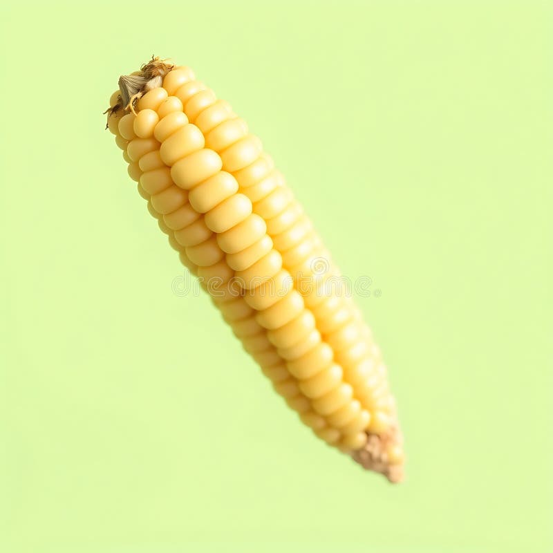 A Single Corn Kernel Close Up Showing Intricate Texture on a Pastel ...