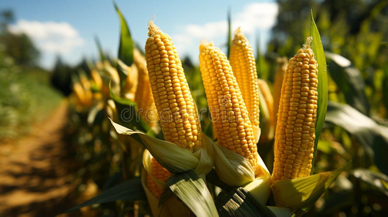 A Single Corn Very Closeup View Stock Photo - Image of cereal, nature ...