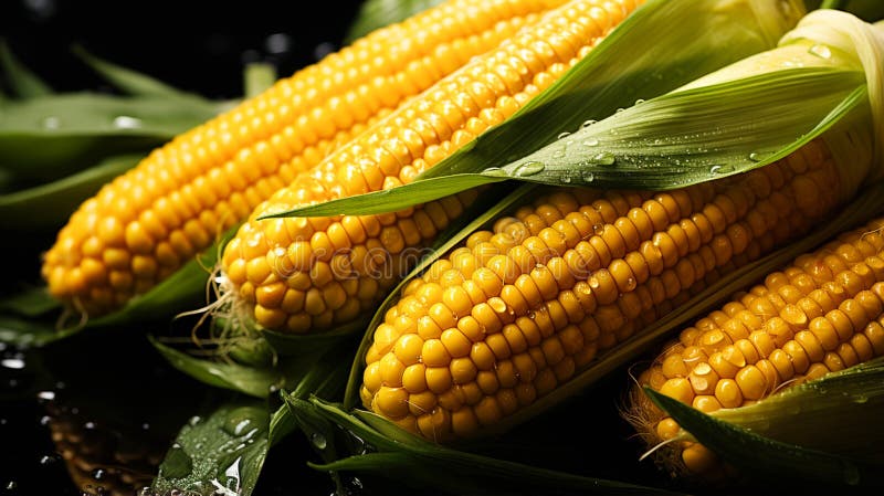 A Single Corn Very Closeup View Stock Image - Image of closeup, eating ...