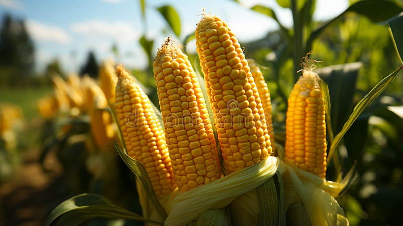A Single Corn Very Closeup View Stock Image - Image of vegetable ...