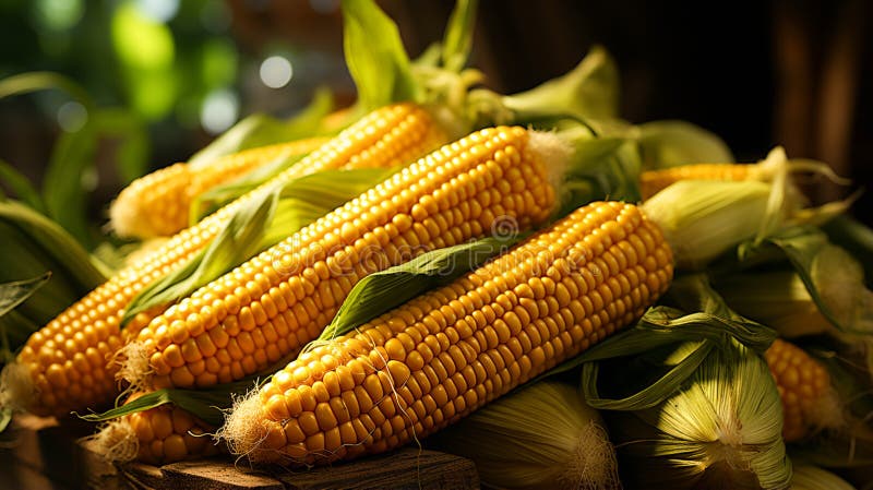 A Single Corn Very Closeup View Stock Image - Image of food, sweetcorn ...