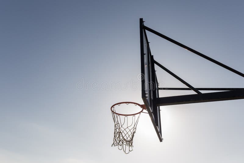 Single Court Basketball Hoop Stock Photo - Image of outside, court ...
