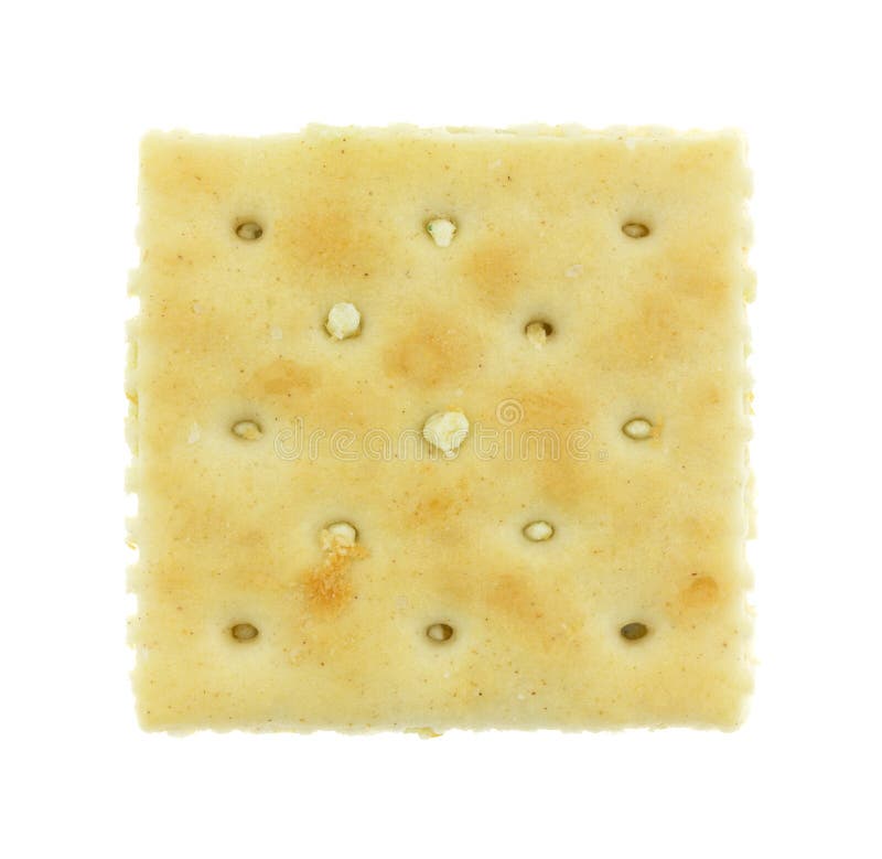 Single Cream Cheese and Chives Cracker on a White Background Stock ...