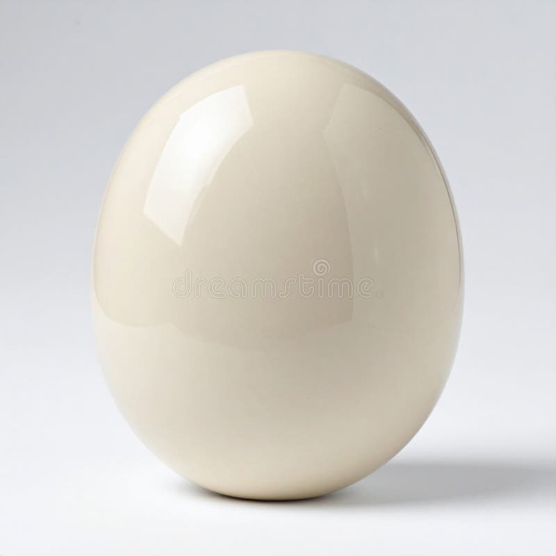 Single Cream-Colored Egg on White Background Stock Illustration ...