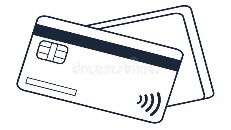 Single Credit Card with Chip and RFID, Payment Method, Vector Design ...