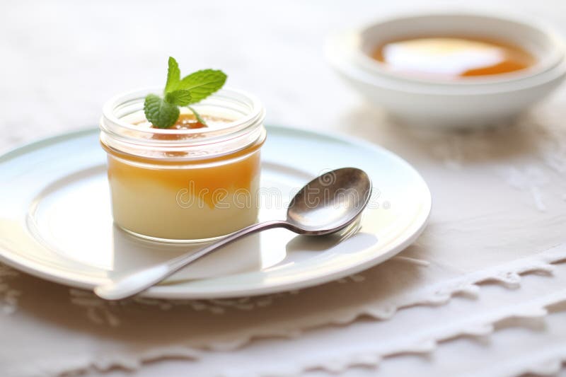 Single Creme Caramel with Vanilla Bean Stock Photo - Image of sweet ...