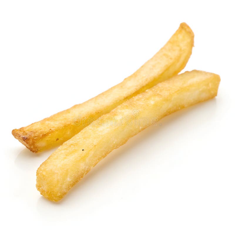Single Crispy French Fry on White Stock Illustration - Illustration of ...