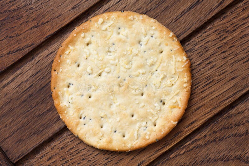Crispy Round Cheese Cracker from Above. Stock Image - Image of golden ...