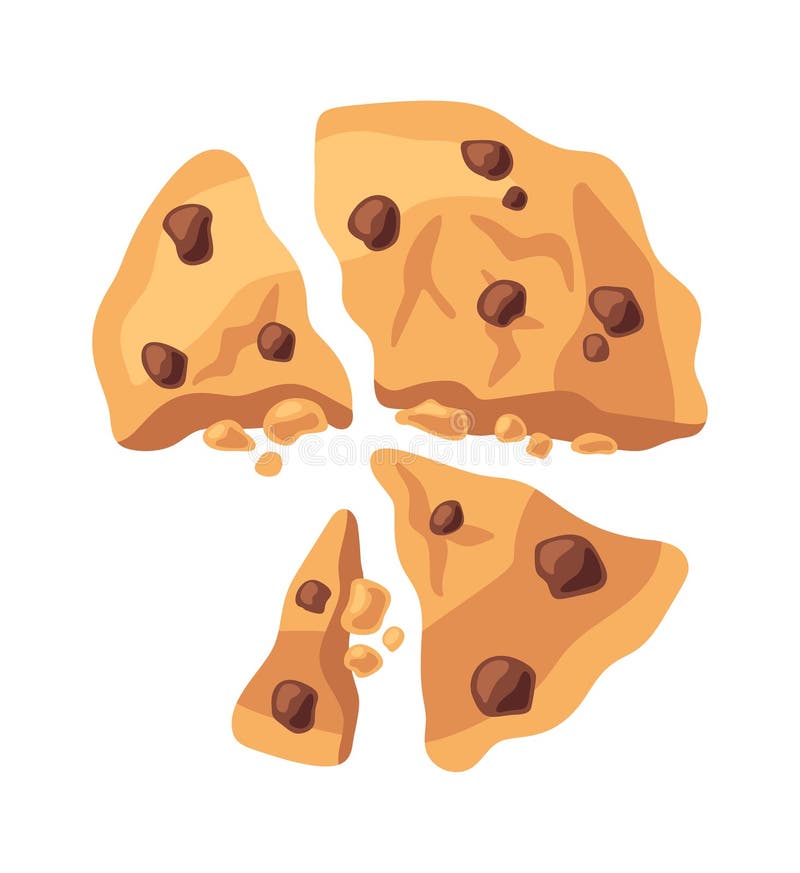 Single Crumbled Oatmeal Cookies Cartoon Stock Illustration ...