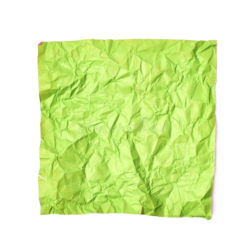 Single Crumpled Paper Sheet Isolated Stock Image - Image of abstract ...
