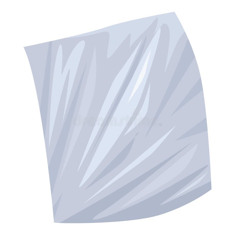 Single Crumpled Plastic Bag Floating on White Background Stock Vector ...