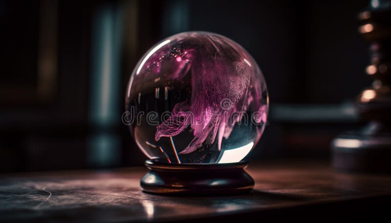 A Single Crystal Sphere Shining on Table Generated by AI Stock ...