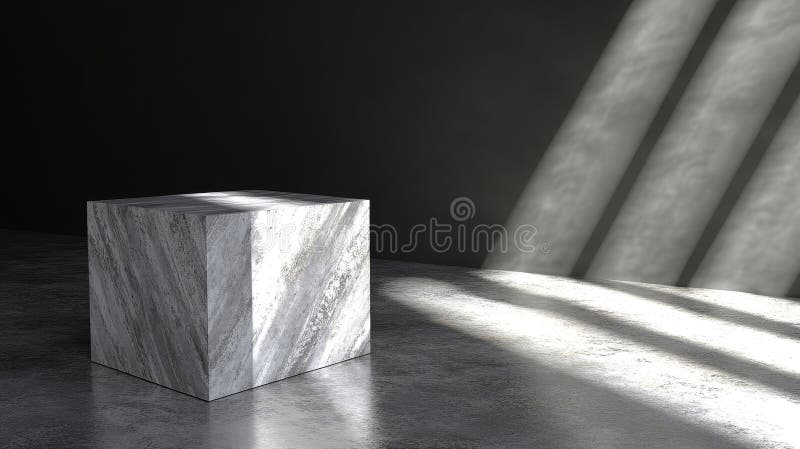 A Single Cube Emitting Light Creates a Gradient Shadow on a Smooth ...