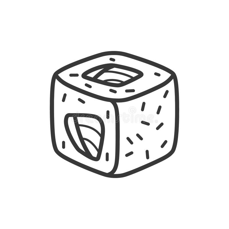 AI-Generated Sushi Cube stock vector. Illustration of handdrawn - 369931001