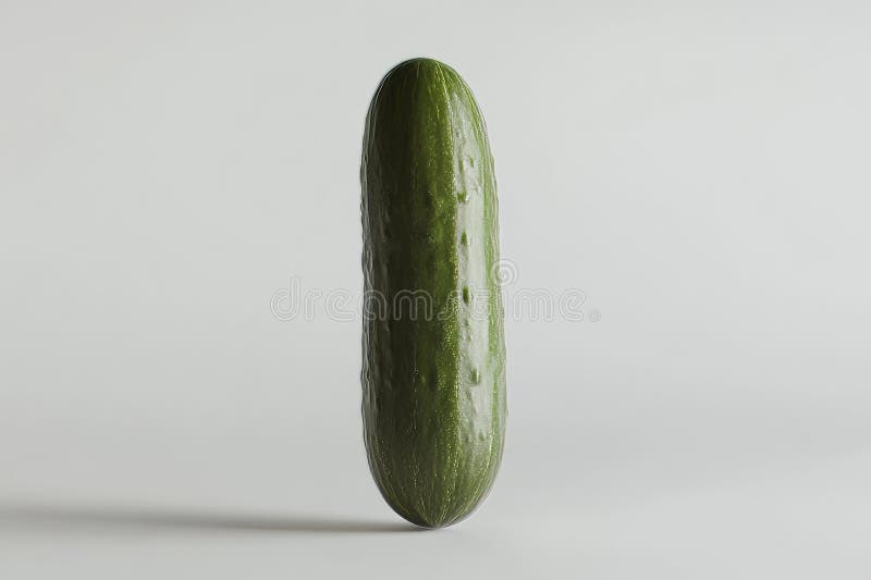 A Single Cucumber Set Against a Transparent Surface Stock Image - Image ...