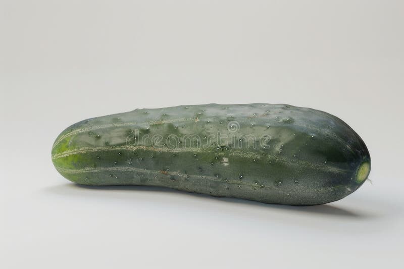 A Single Cucumber Sitting on a White Surface Stock Photo - Image of ...