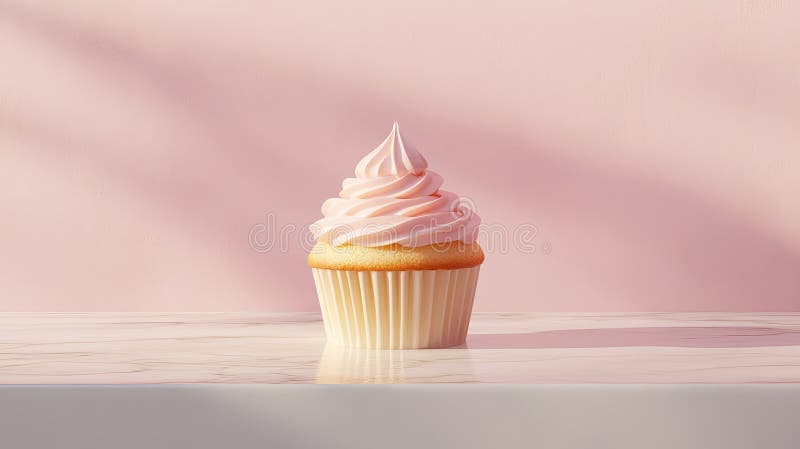 A Single Cupcake with Elegant Frosting, Displayed in a Minimalist Stock ...