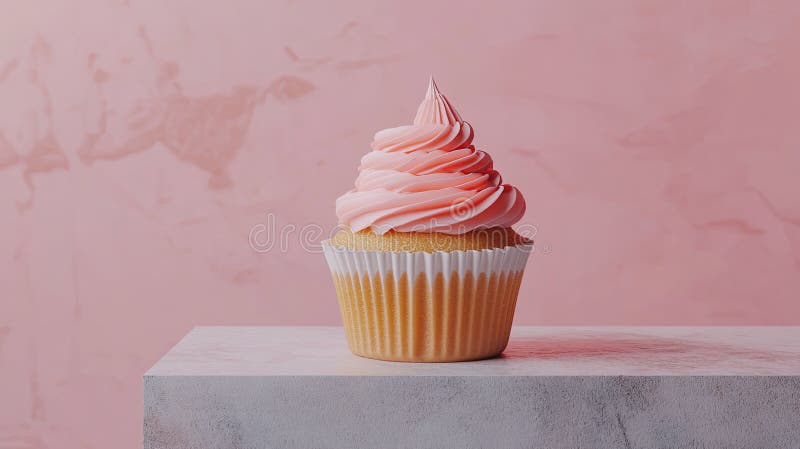 A Single Cupcake with Elegant Frosting, Displayed in a Minimalist Stock ...