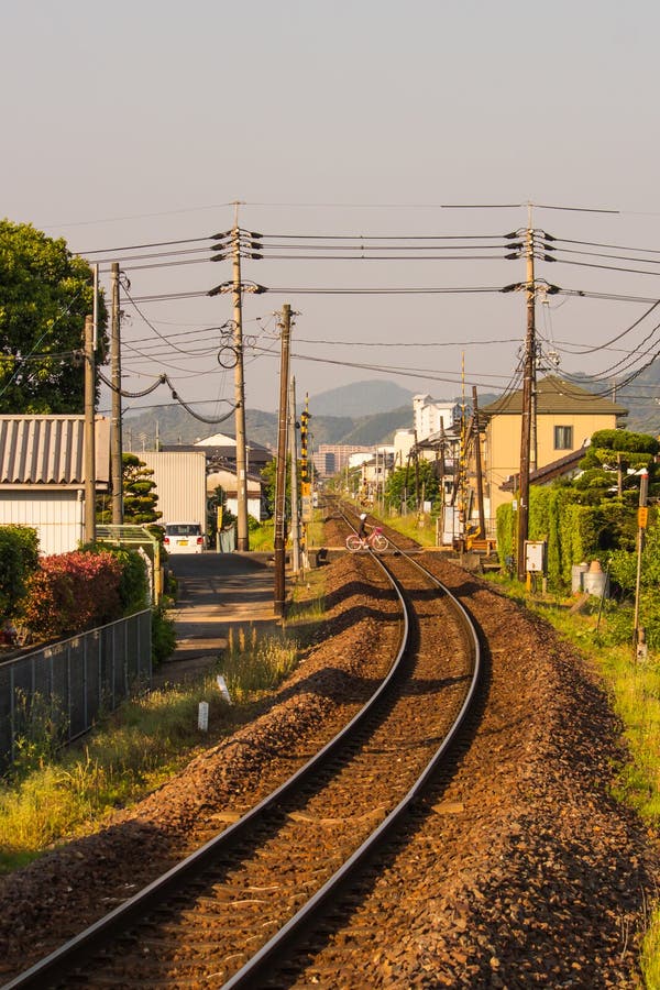 A Single Curved Line Railways in Japan. Editorial Stock Photo - Image ...