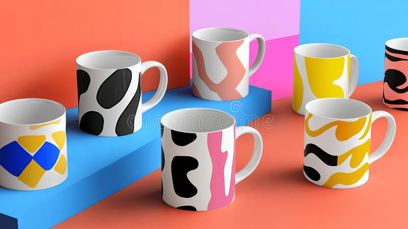 A Single Custom Mug Printing Service Flyer Styled with Bold Colors and ...