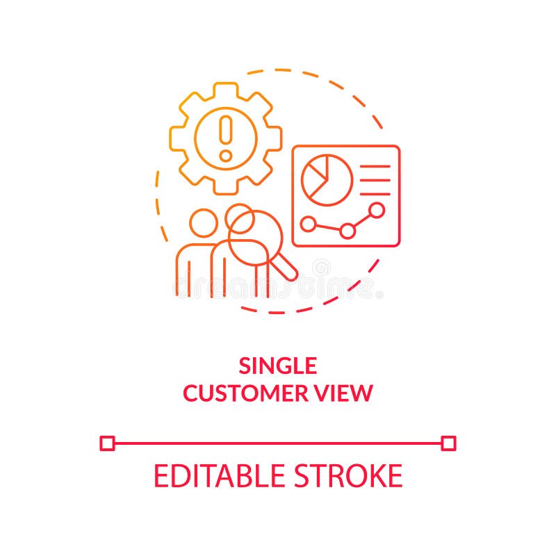 Single Customer View Red Gradient Concept Icon Stock Vector ...