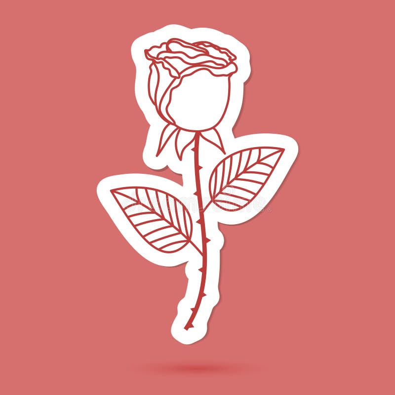 Single Cute Rose, Element for Your Designes Stock Vector - Illustration ...