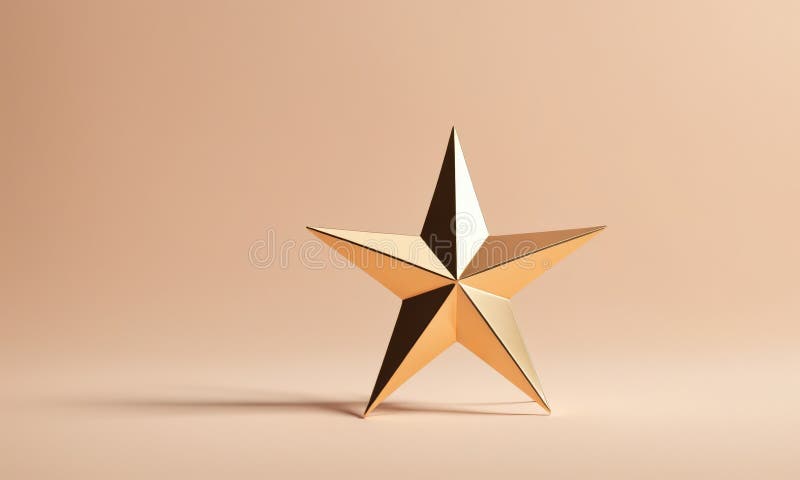 Golden Star on Peach Background Stock Illustration - Illustration of ...
