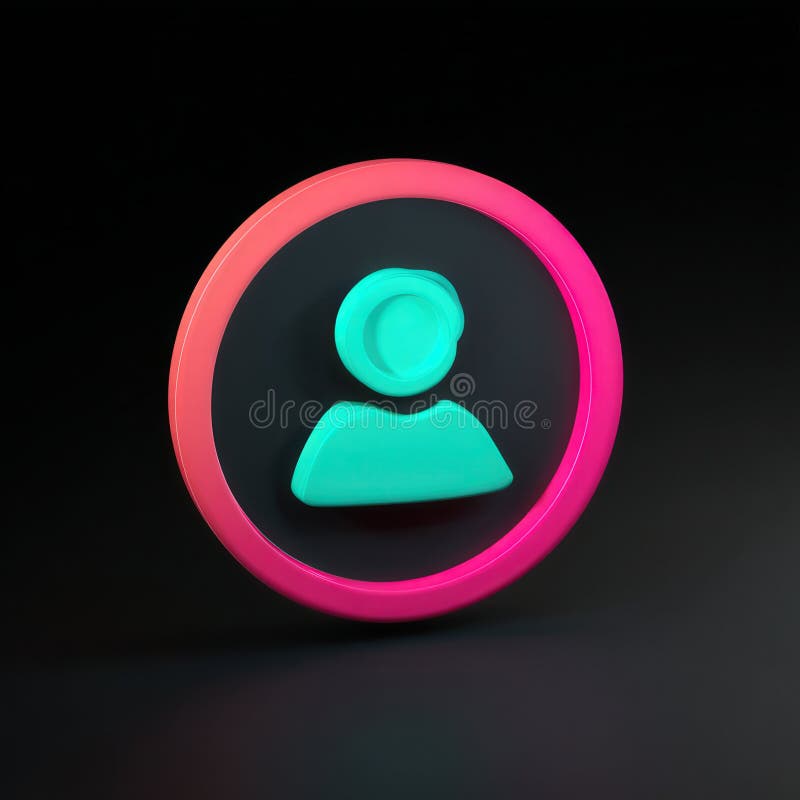 A Single 3d Icon of a User on a Circular Stock Illustration ...
